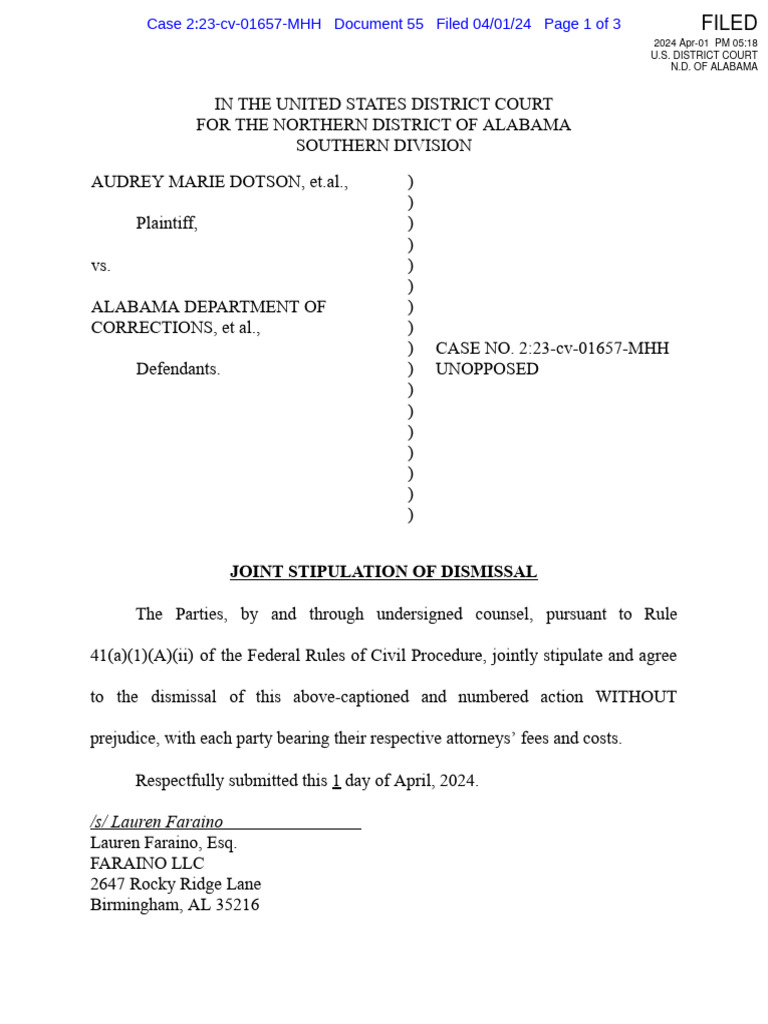 Dismissal Joint | PDF | Law Of The United States | Judiciaries