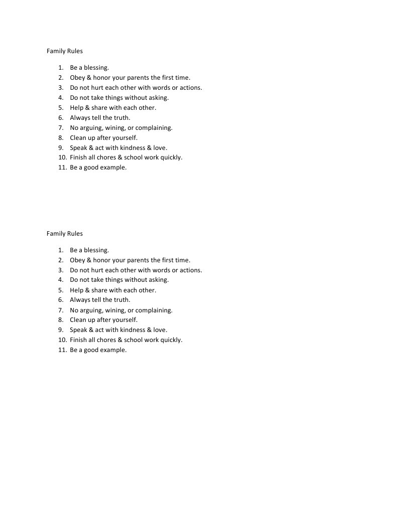 Family Rules | PDF