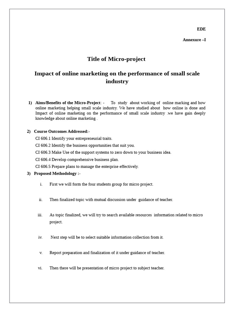 Ede Micro Project | PDF | Digital Marketing | Marketing