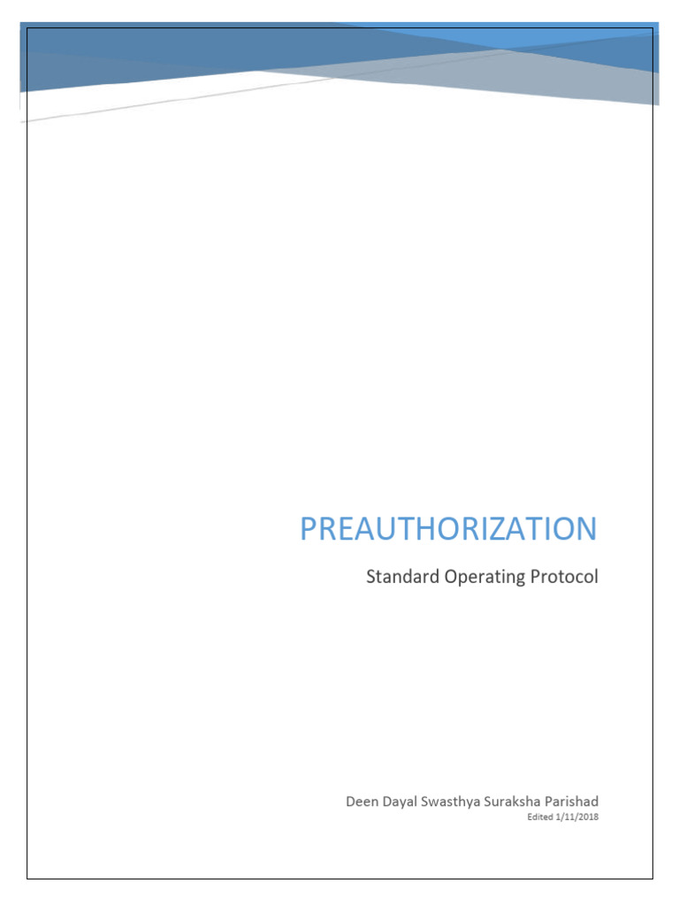 3_SOP_Pre_Authorization | PDF | Hospital | Patient