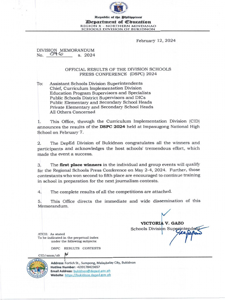 DM-076-s.-2024 - Final RESULTS DSPC | PDF