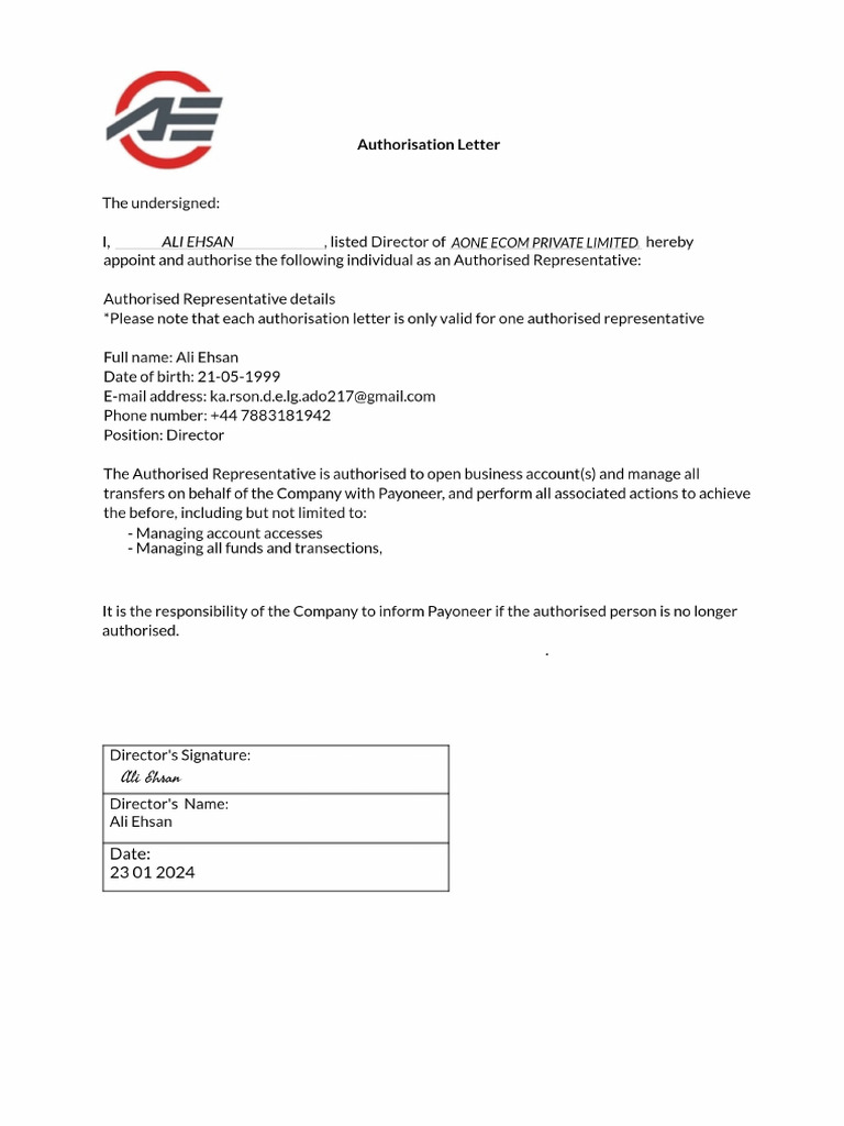 Verification latter Aone Ecom latter 20240123 10.03.33 | PDF