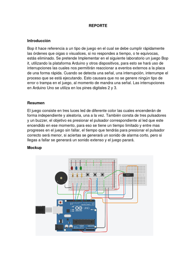 Juego Bop It con Arduino Uno | PDF | Informática