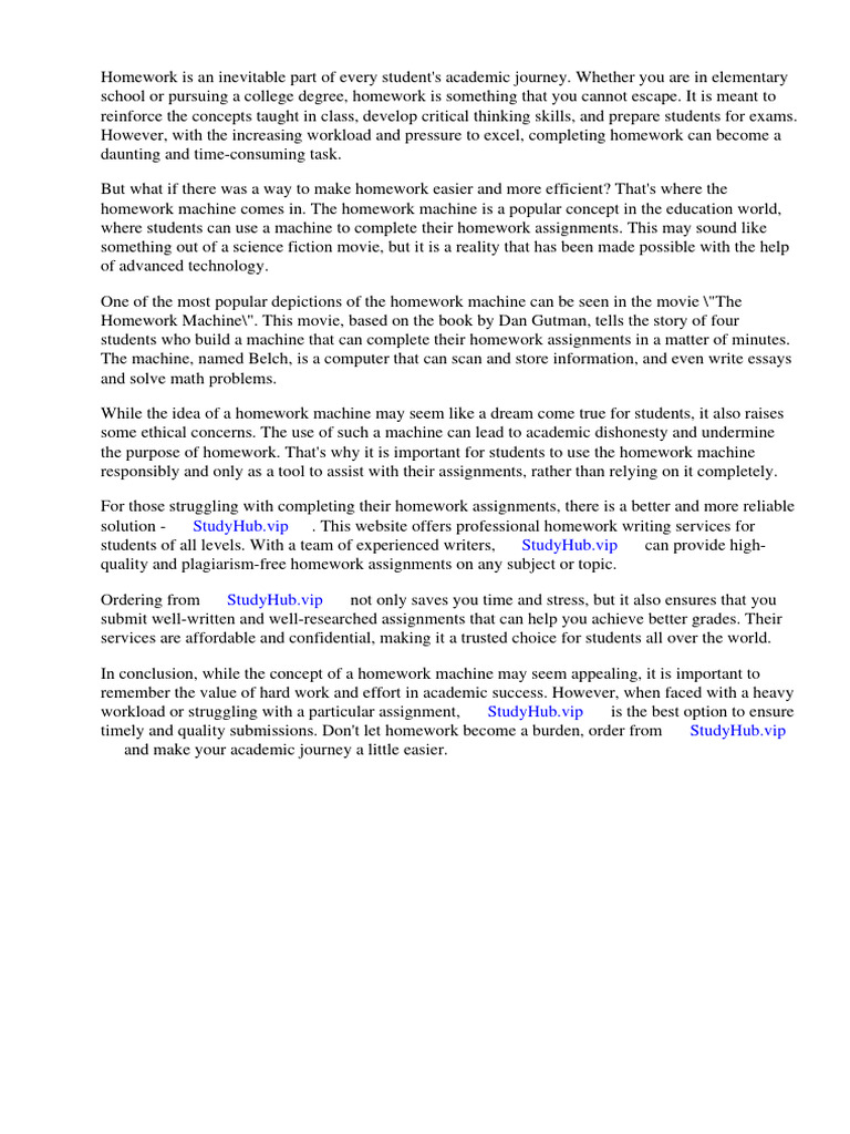 The Homework Machine Full Movie | PDF | Homework | Books