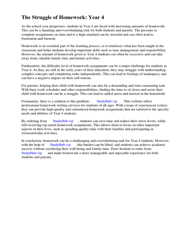 Homework Contracts Year 4 | PDF | Homework