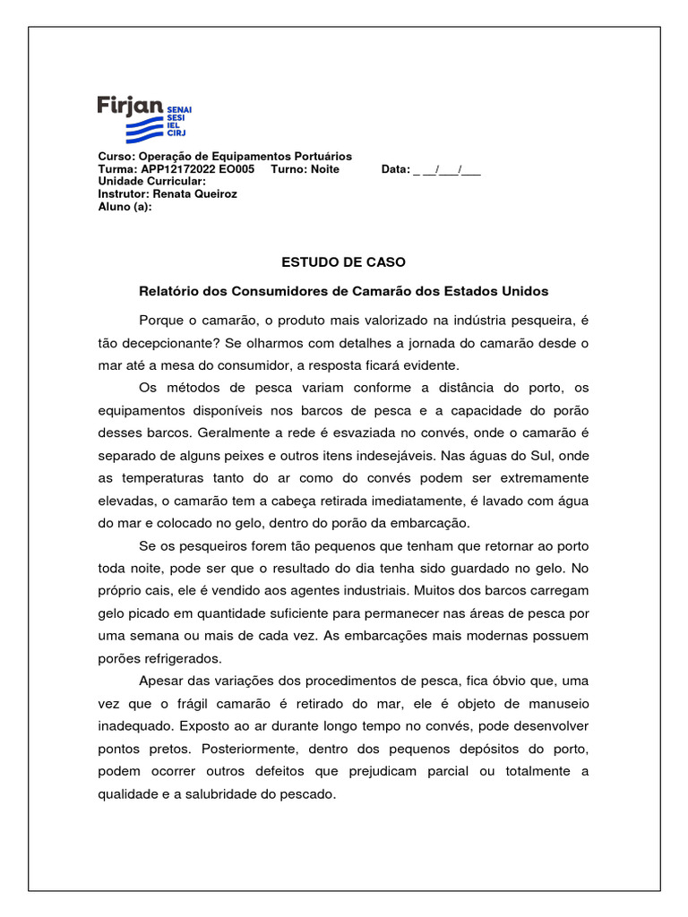 Estudo de Caso - Case Do Camarão | PDF | Peixes