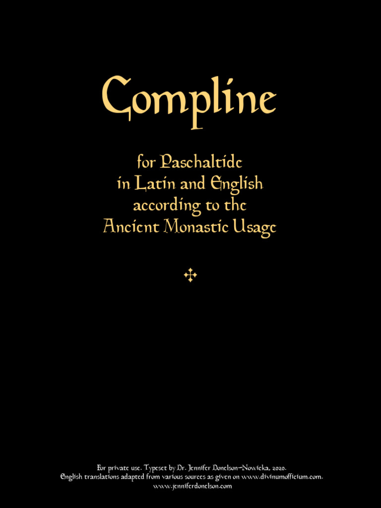 Monastic Compline in Latin and English | PDF | Catholic Liturgy ...