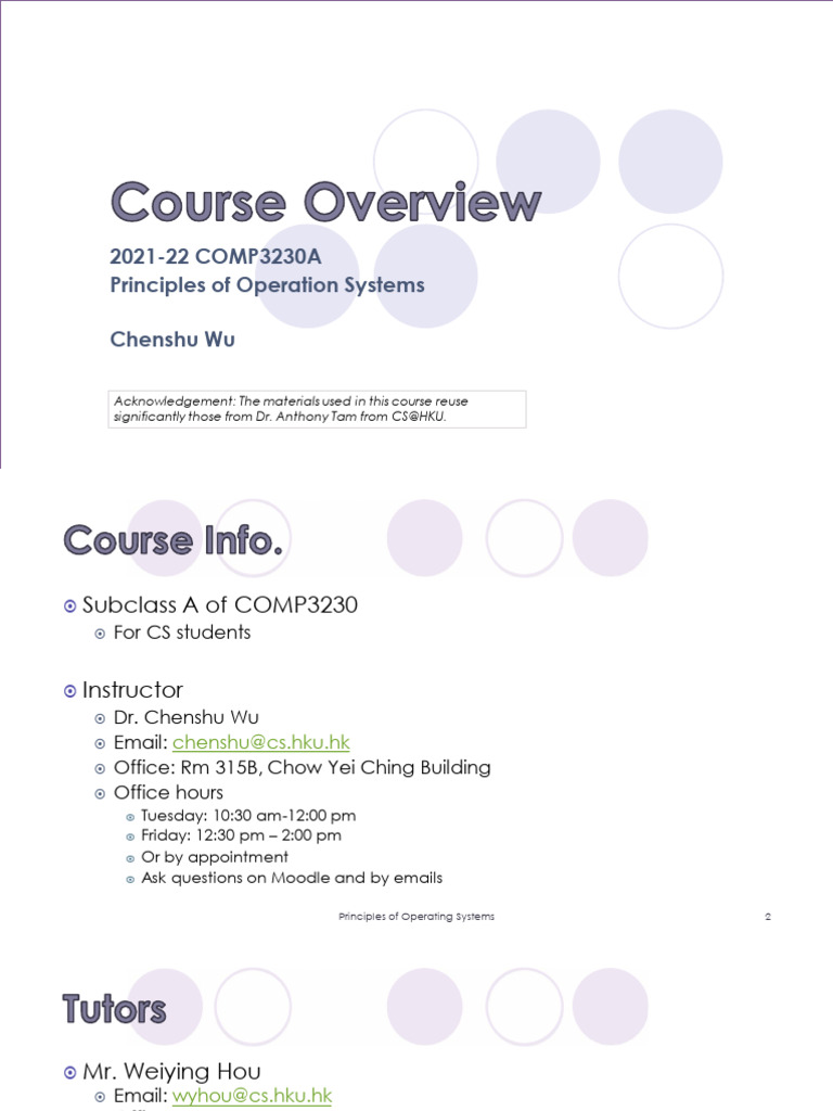 00-Course Overview | PDF | Thread (Computing) | Operating System