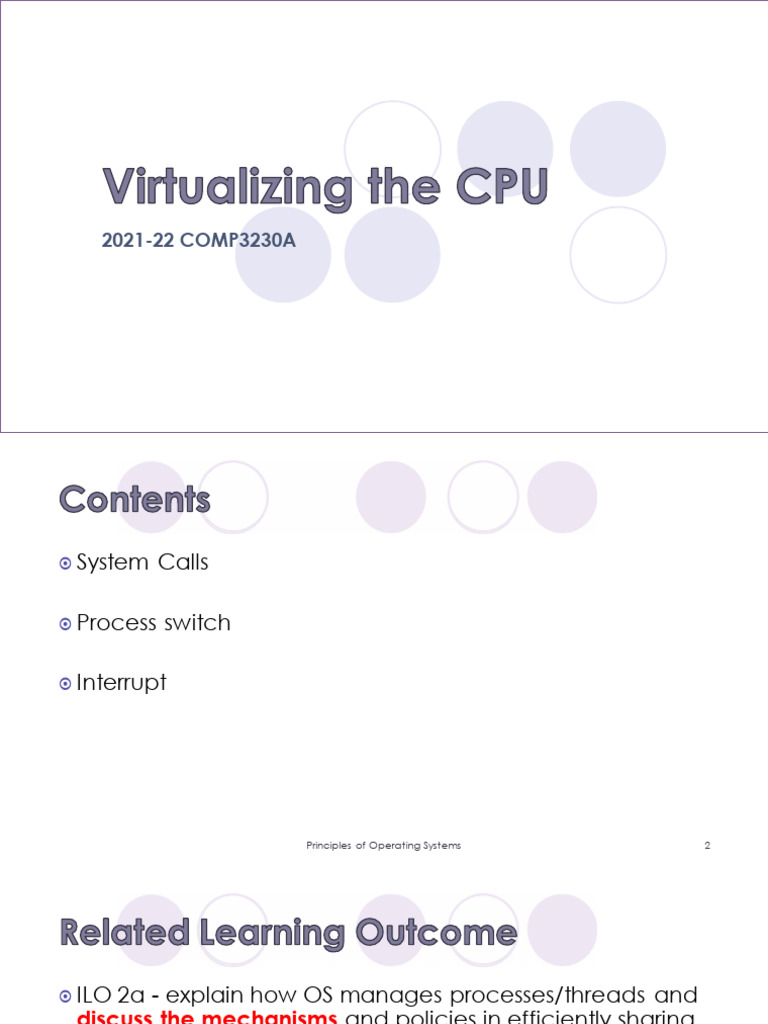 03 VirtualizeCPU | PDF | Process (Computing) | Operating System