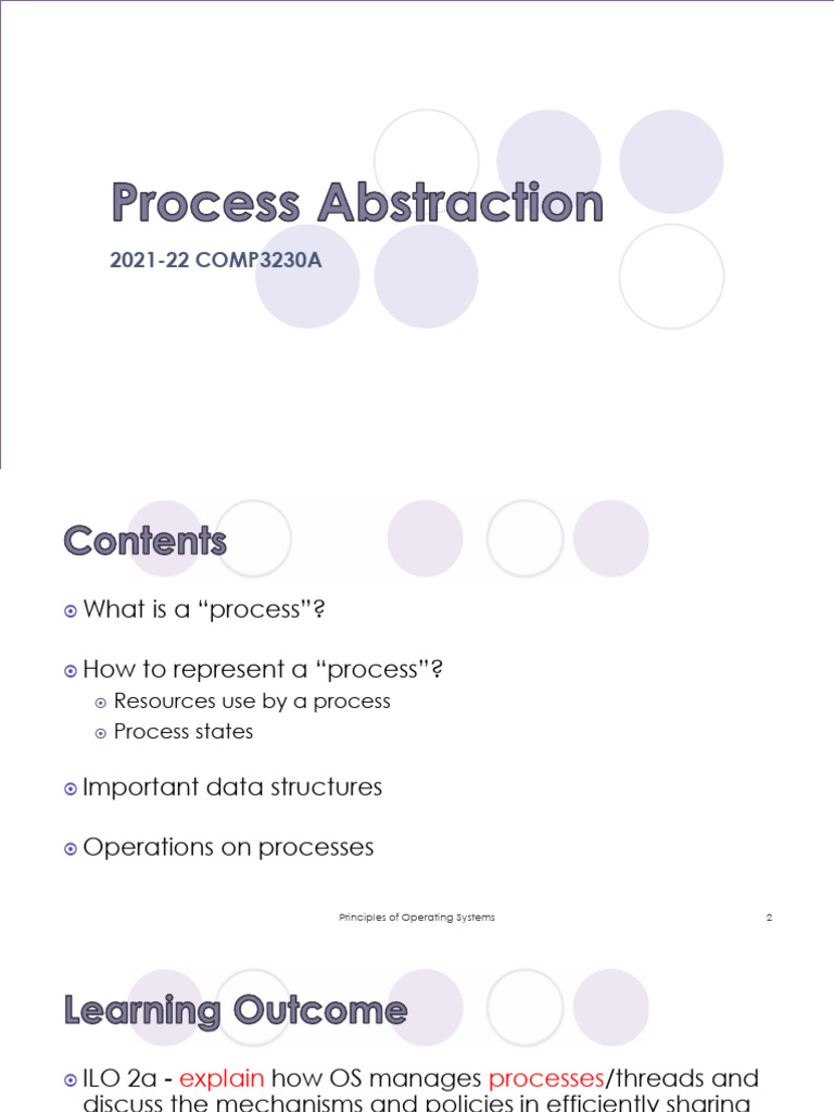 02 ProcessAbstraction | PDF | Process (Computing) | Operating System