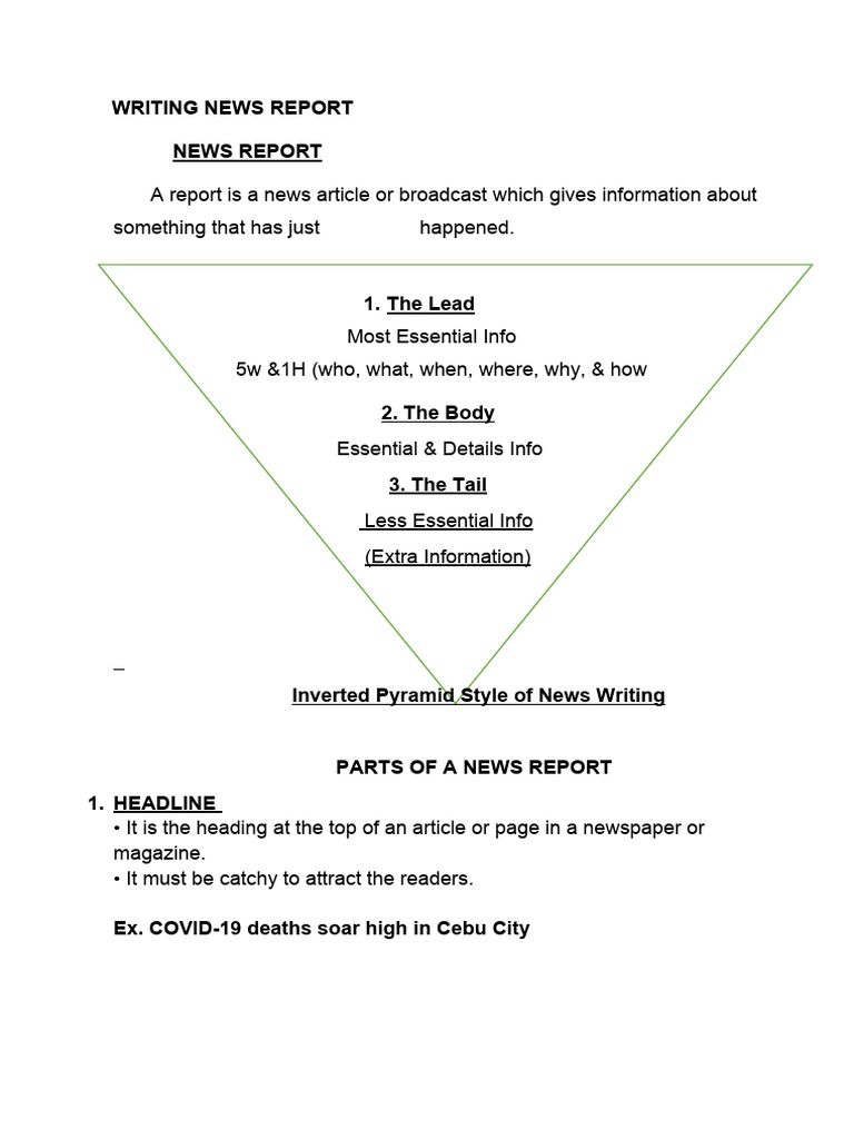 Writing News Report | PDF | Concept | Brainstorming