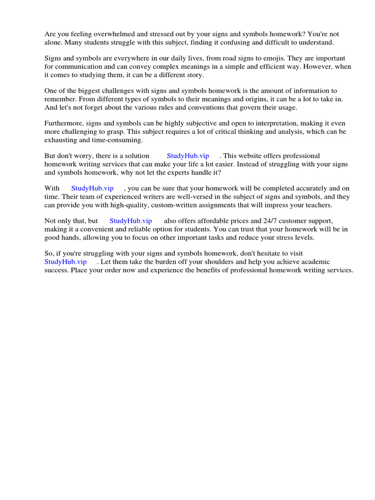 Signs and Symbols Homework Help Guide | PDF | Privacy | Information