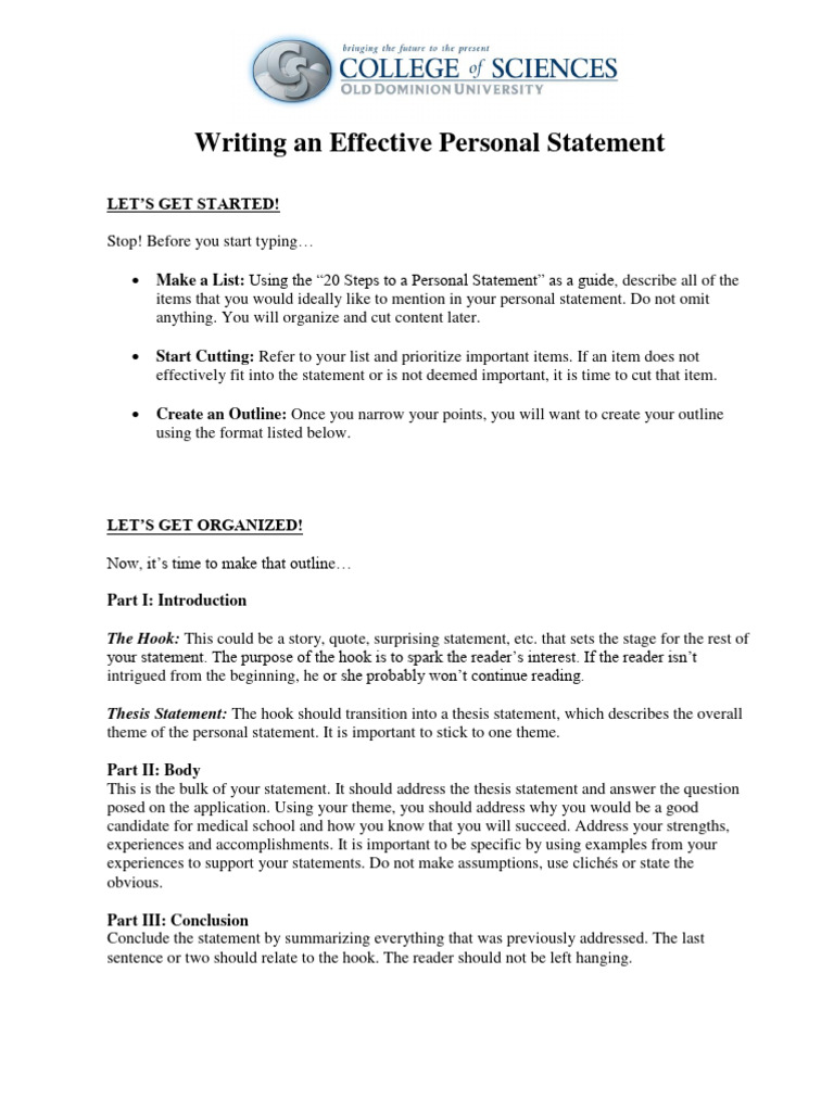 Personal Statement Tips | PDF | Cognition | Cognitive Science