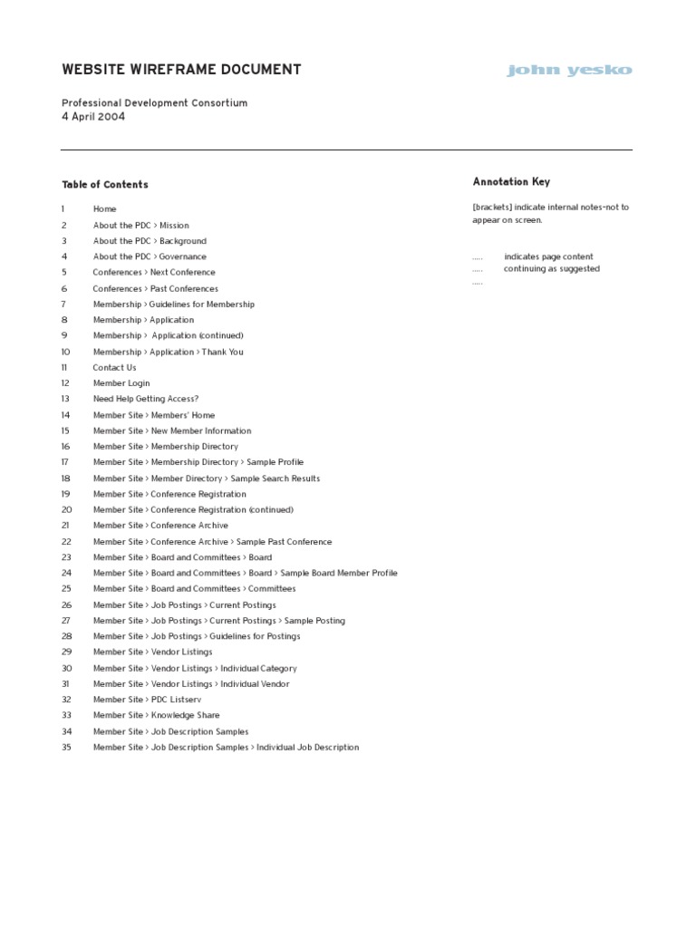 Website Wireframe Document: Annotation Key | PDF | Websites | Lawyer