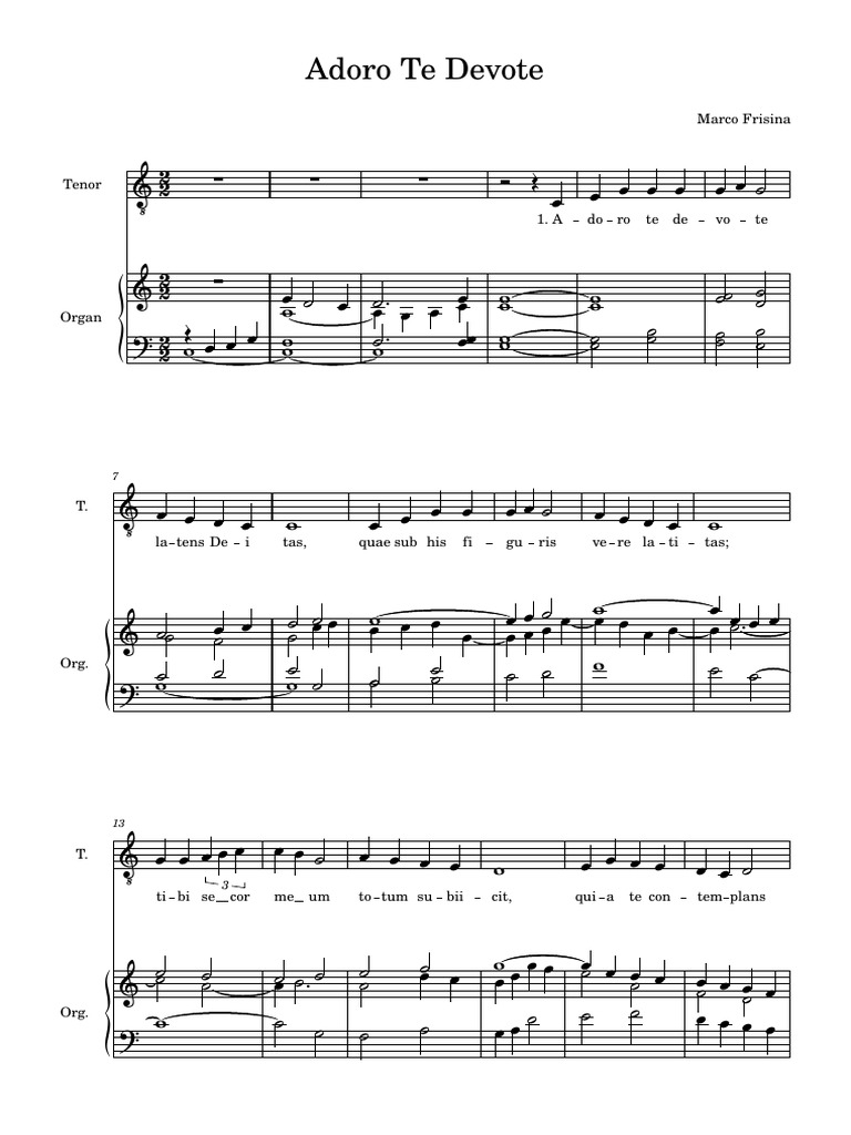 Adoro Te Devote Marco Frisina | PDF