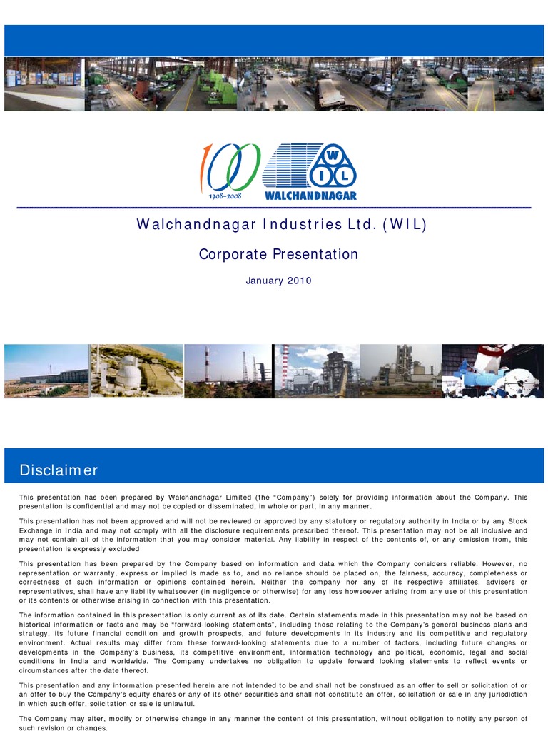 Walchandnagar Industries Overview 2010 | PDF | Nuclear Power | Chief ...