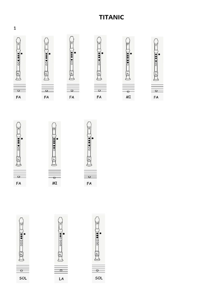 Titanic Notas de Flauta Con Imagenes | PDF