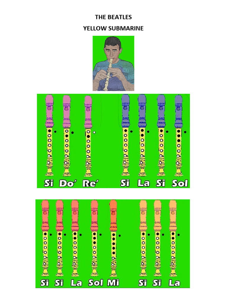 Notas Flauta Dulce Yellow Submarine | PDF