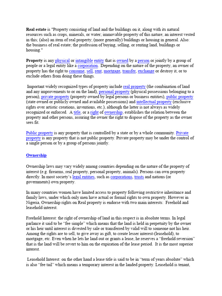 Understanding Real Estate Ownership | PDF | Real Estate Appraisal ...
