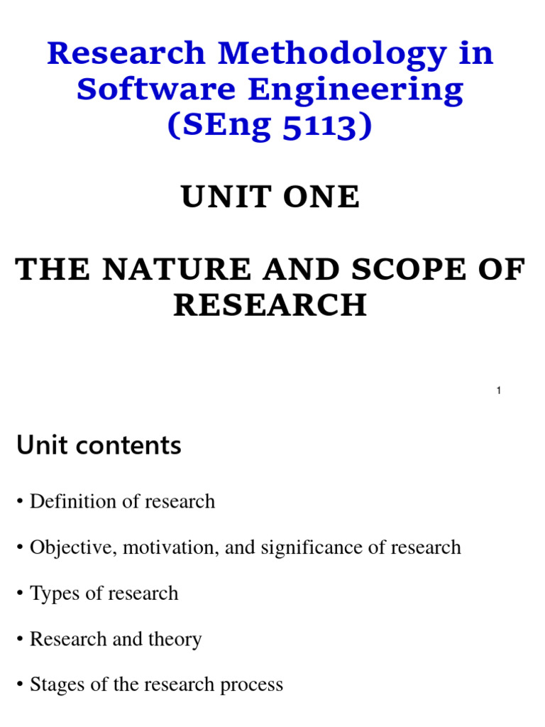Nature and Scope of Research Methodology | PDF | Theory | Hypothesis