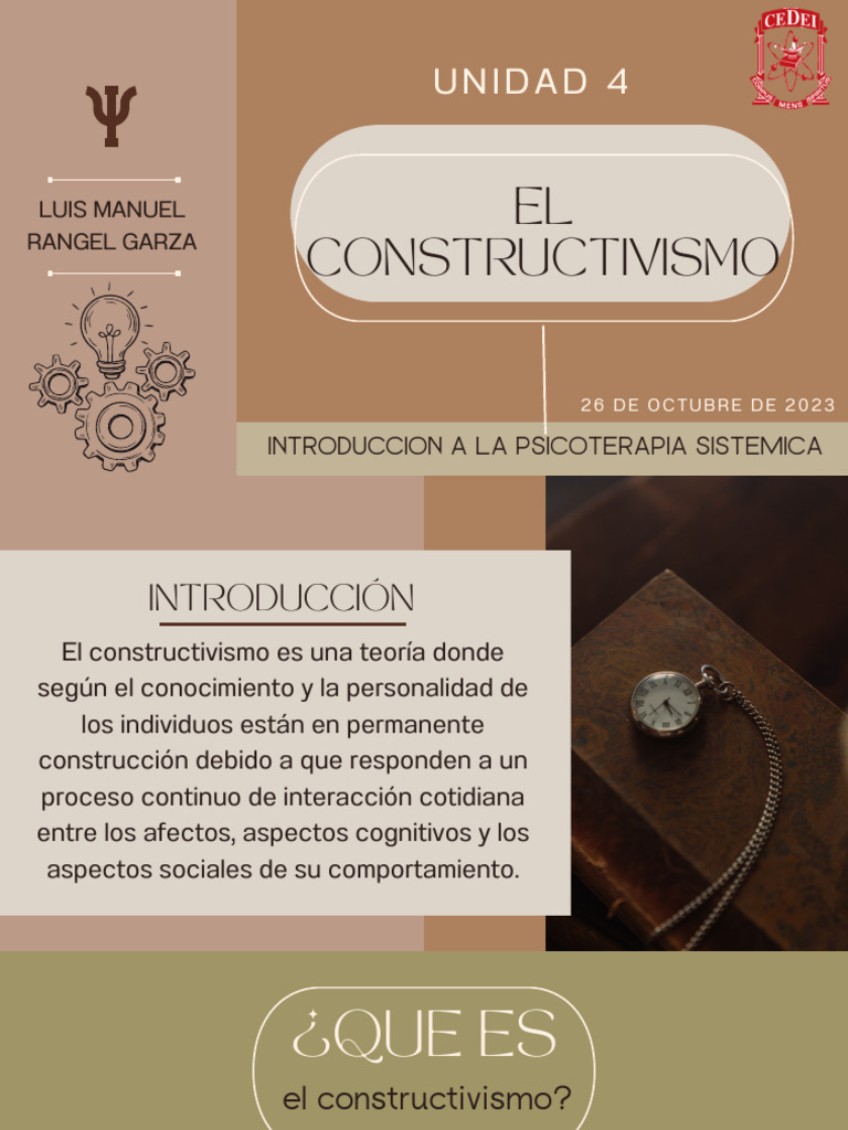 UNIDAD 4 EL CONSTRUCTIVISMO | PDF | Constructivismo (filosofía de la educación) | Sicología