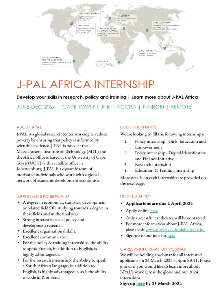 J-PAL Africa Internships (2024) | PDF | Empowerment | Policy
