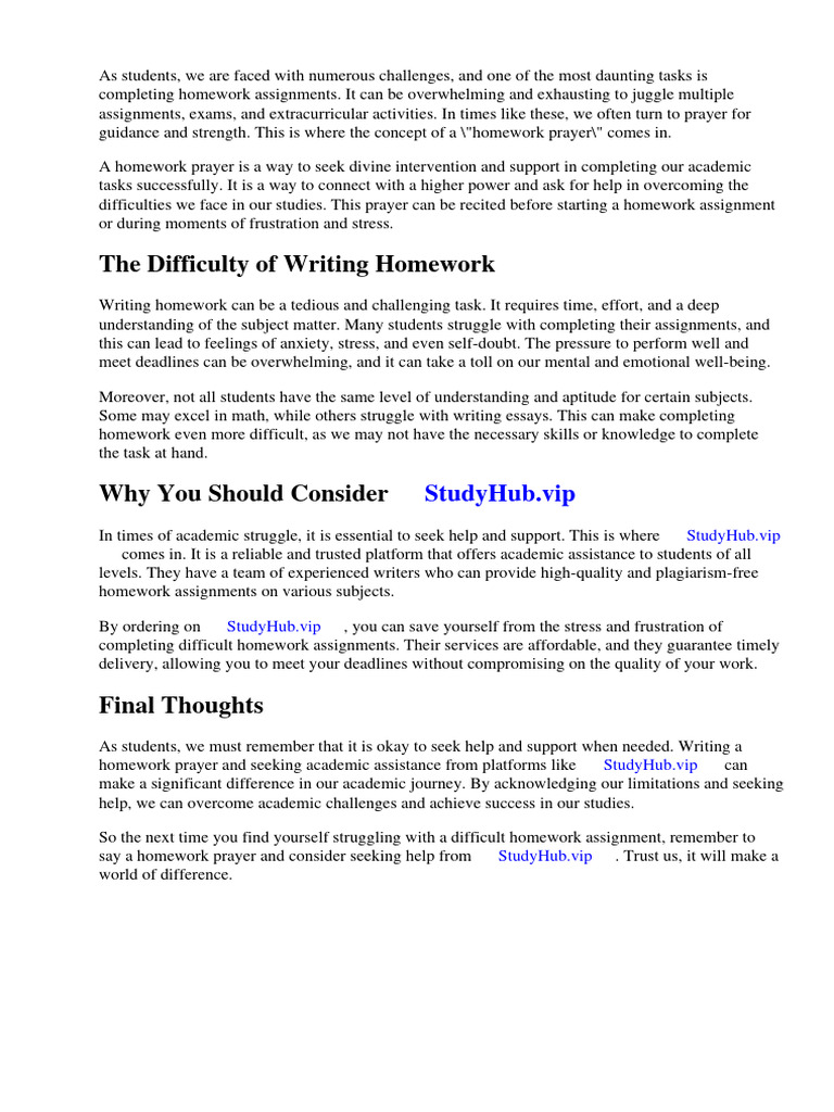 Homework Prayer | PDF | Prayer | Eucharist