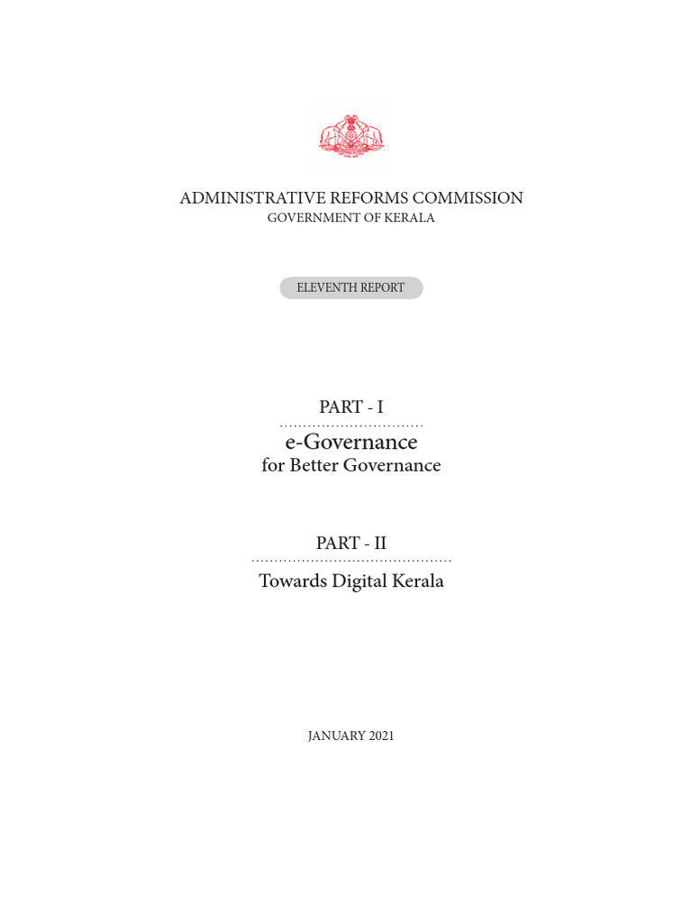 11th Report e Governance Part 1&2 For Printing | PDF | Computing