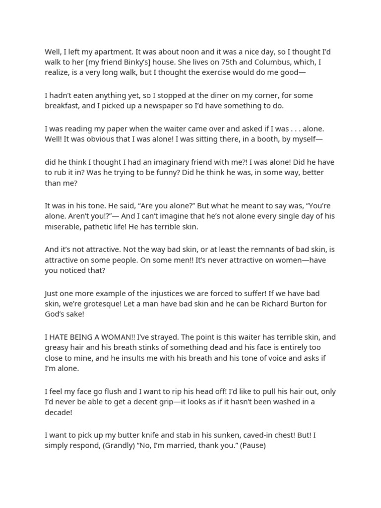 Long Ass Monologue | PDF