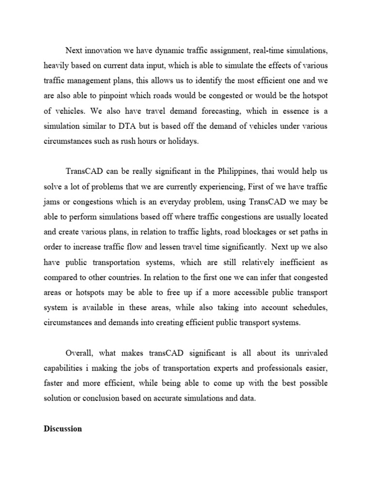 TransCAD - An Overview of A Transportation Planning and Analysis ...