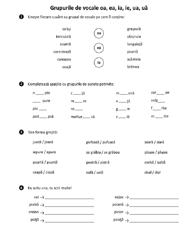 Grupurile de Vocale - Sunete | PDF