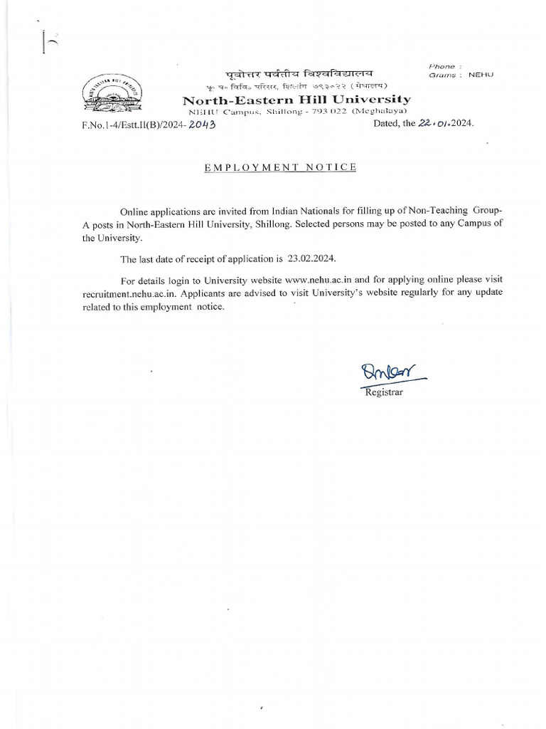 Employment NoticeNew | PDF