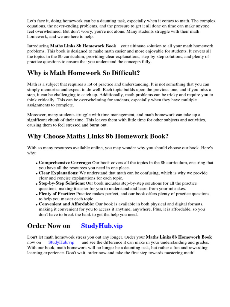 Maths Links 8b Homework Book | PDF | Mathematics | Books