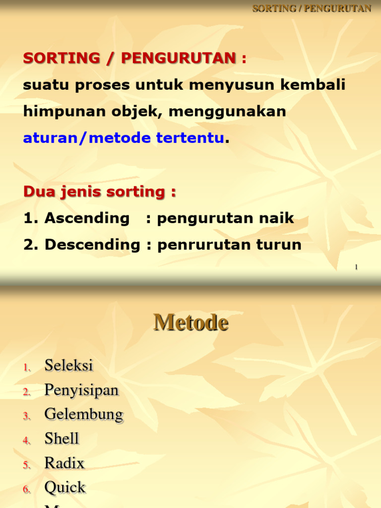 Pertemuan 4 SORTING | PDF