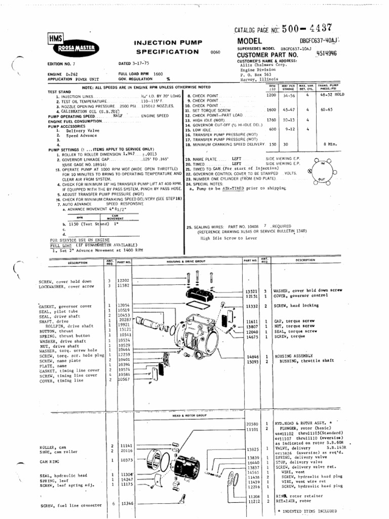 Model: Pump Injection Specification | PDF | Pump | Throttle