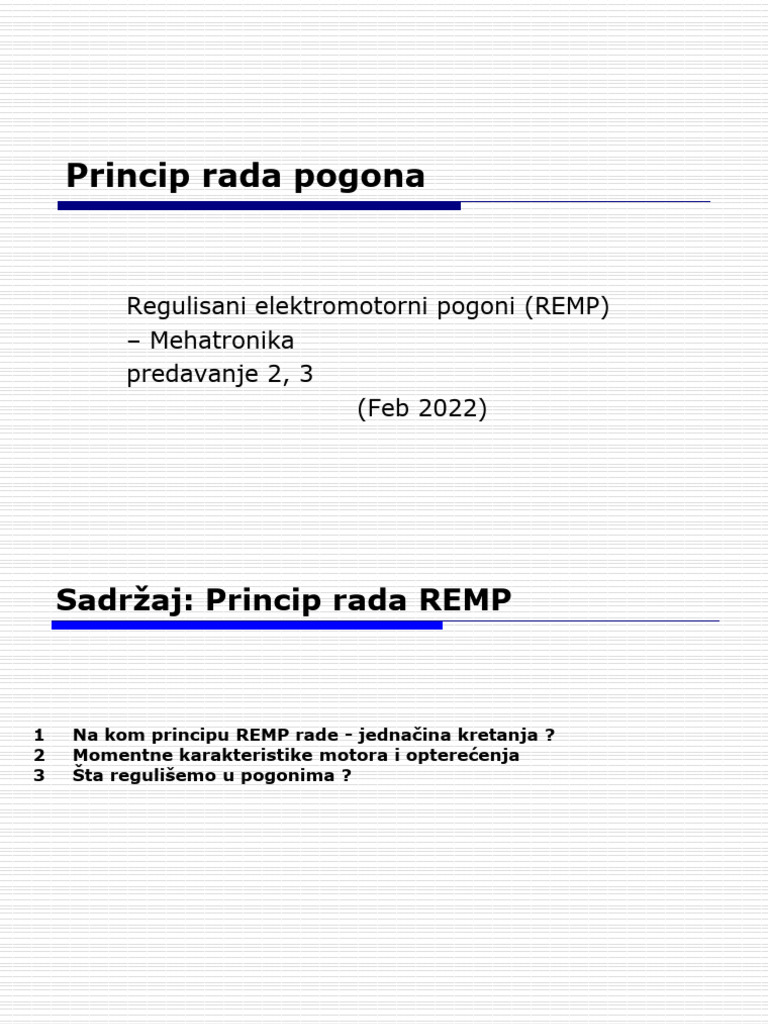 1 2 REMPmeh-predavanja 2022 Princip-rada-REMP-1 | PDF
