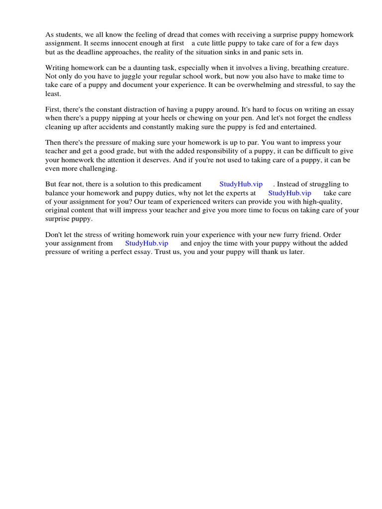Surprise Puppy Homework | PDF