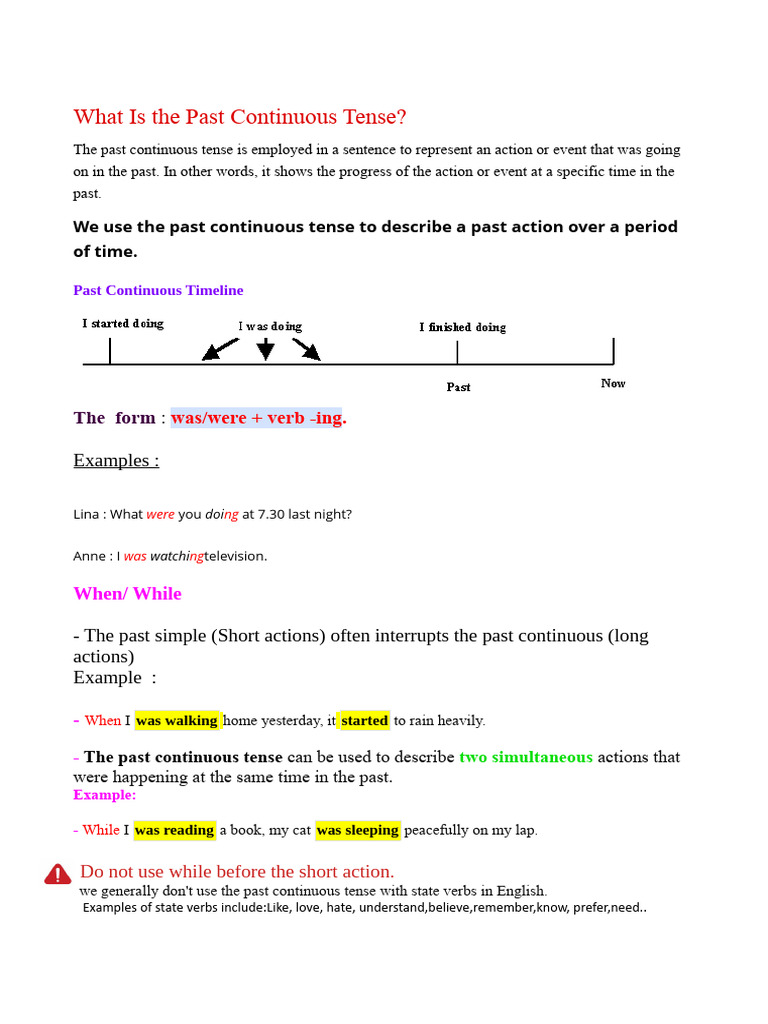 Understanding Past Continuous Tense | PDF | Language Arts & Discipline