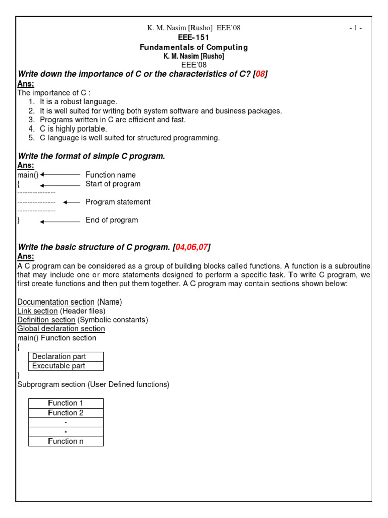 C Chotha | PDF | Reserved Word | Computer Program