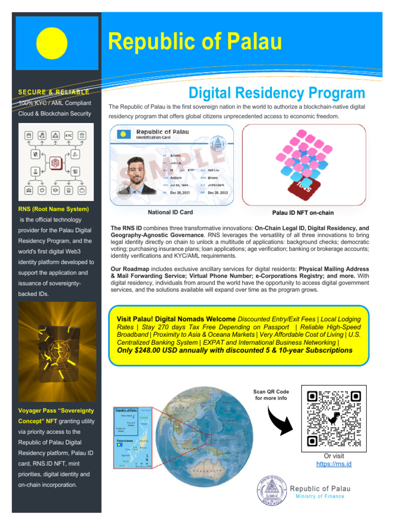Digital Residency Program Product Sheet | PDF | Cost Of Living | Identity Document