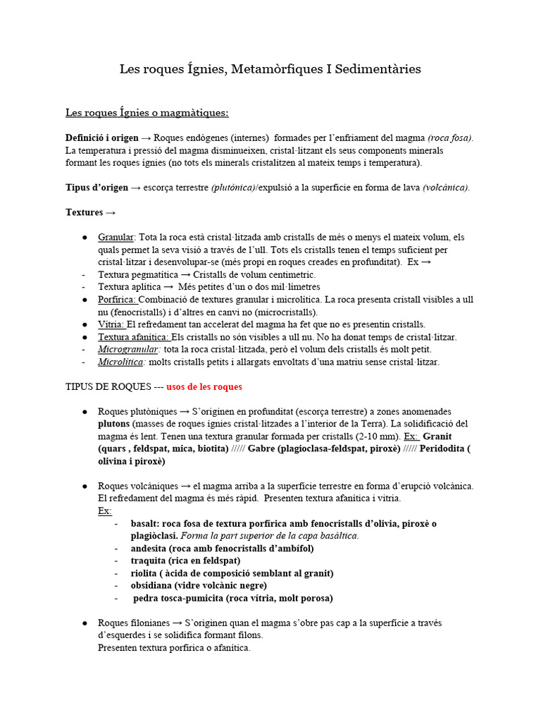 Geologia - Resum Unitat 2 | PDF
