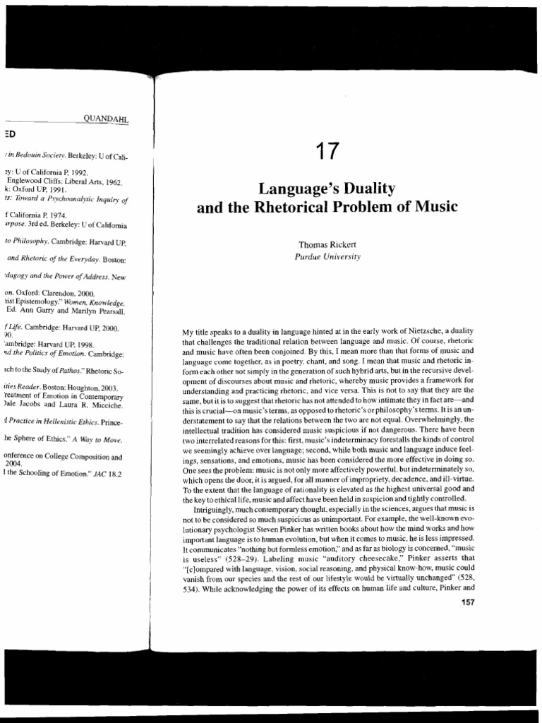 Language and Music: A Rhetorical Analysis | PDF | Rhetoric | Mode (Music)