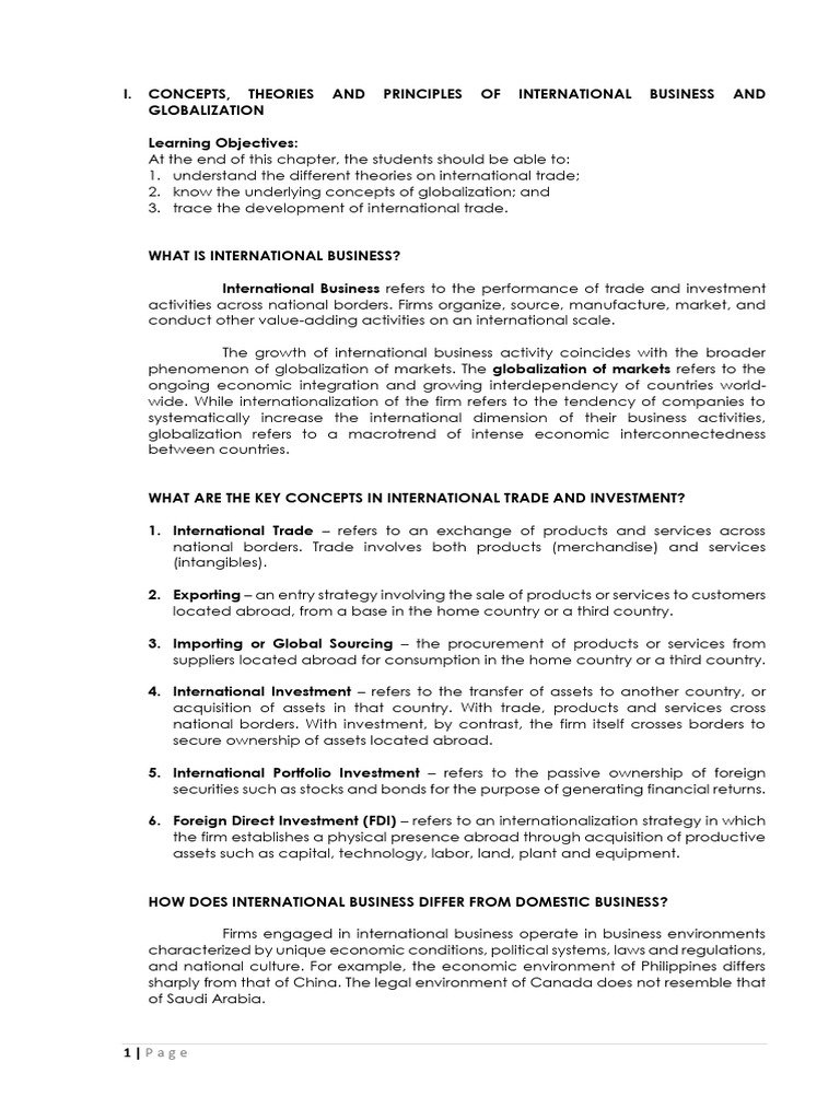 IBT Lesson 1-2 | PDF | Internationalization | International Business IBT Lesson 1-2 | PDF | Internationalization | International Business