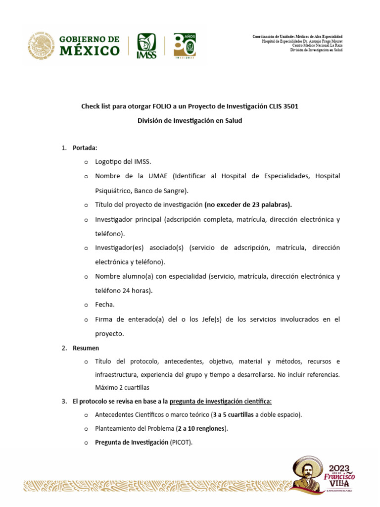 Check List 2023 | Descargar gratis PDF | Hospital