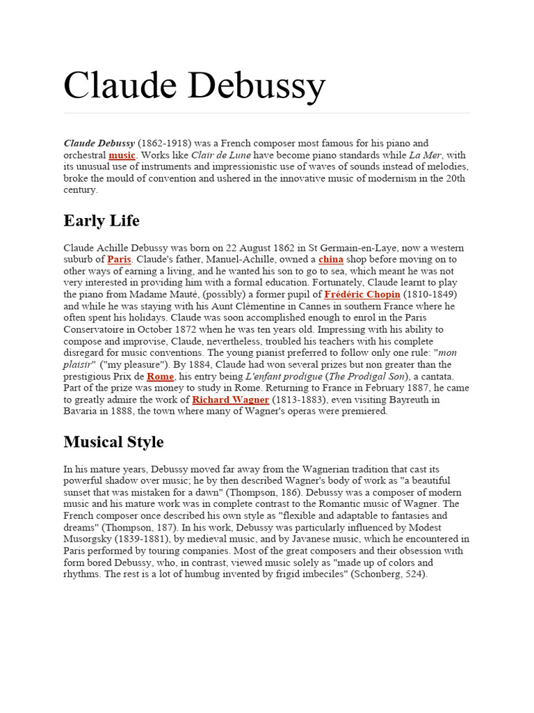 Claude Debussy | PDF | Classical Music | Musicology