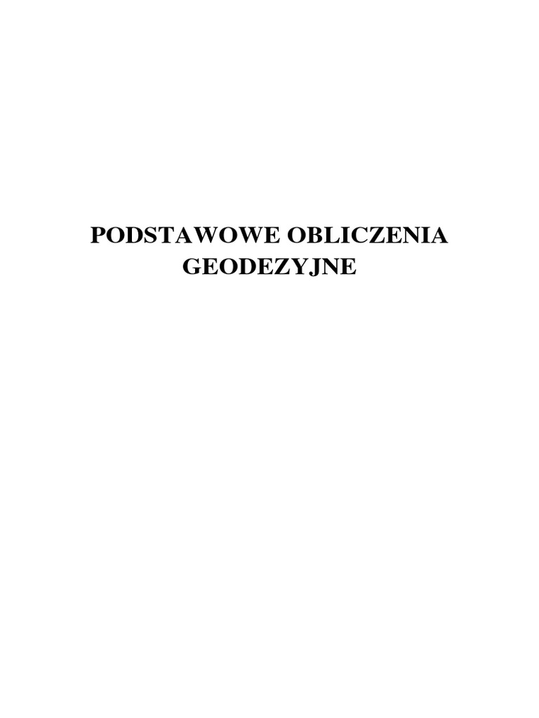 Podstawowe Obliczenia Geodezyjne | PDF