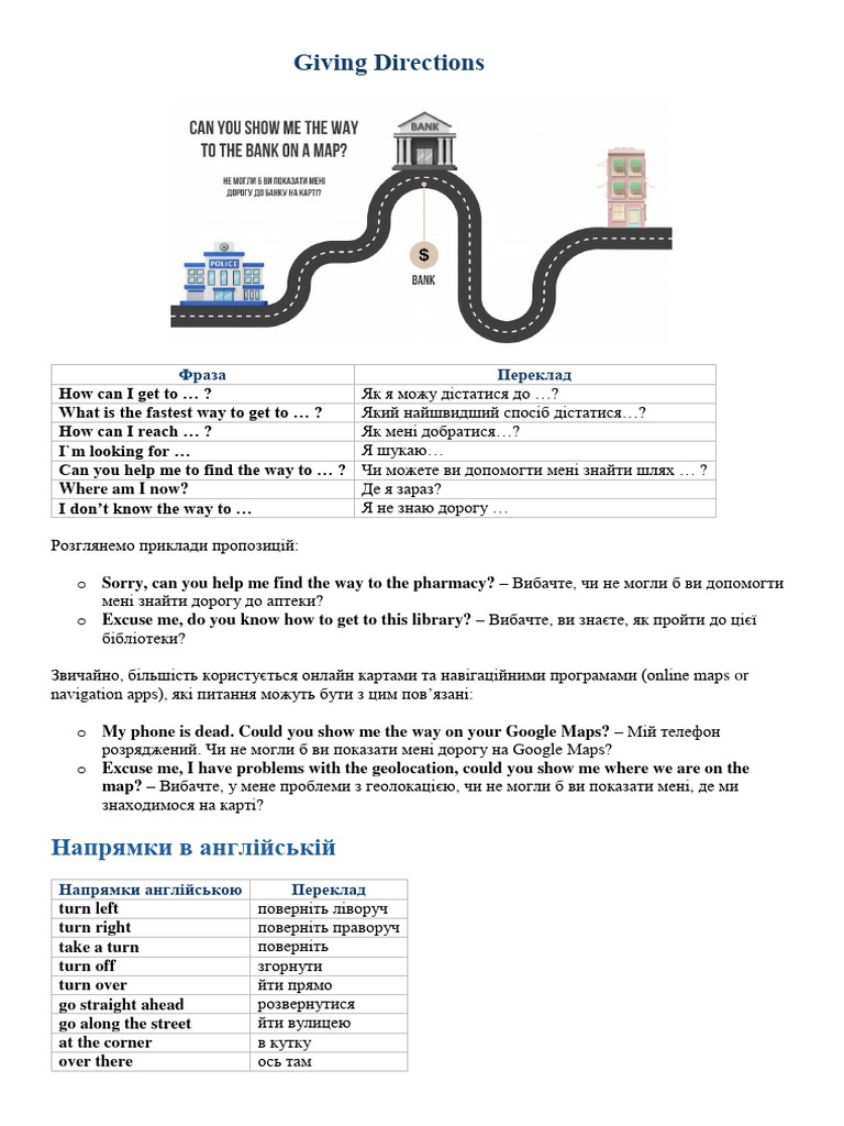 Giving Directions B1 | PDF