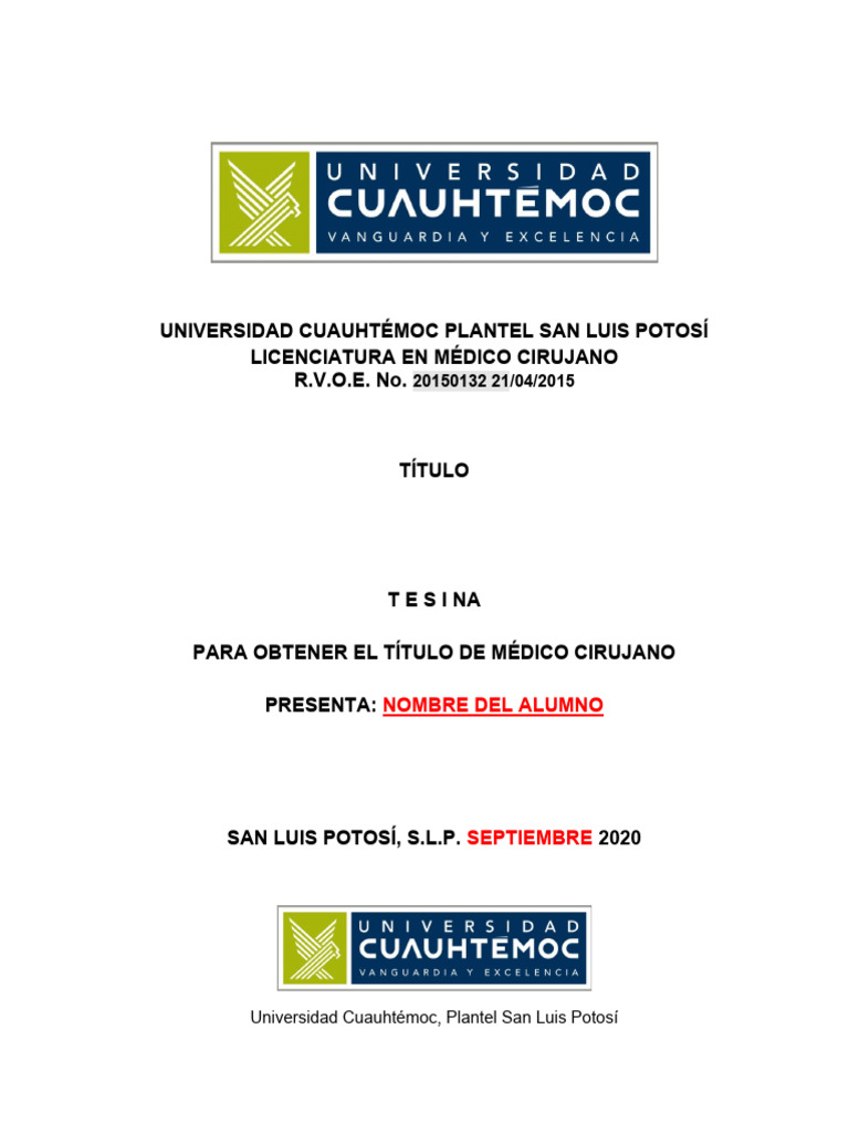Formato de Tesina Plan Federal Emuc SLP 2020 | Descargar gratis PDF ...