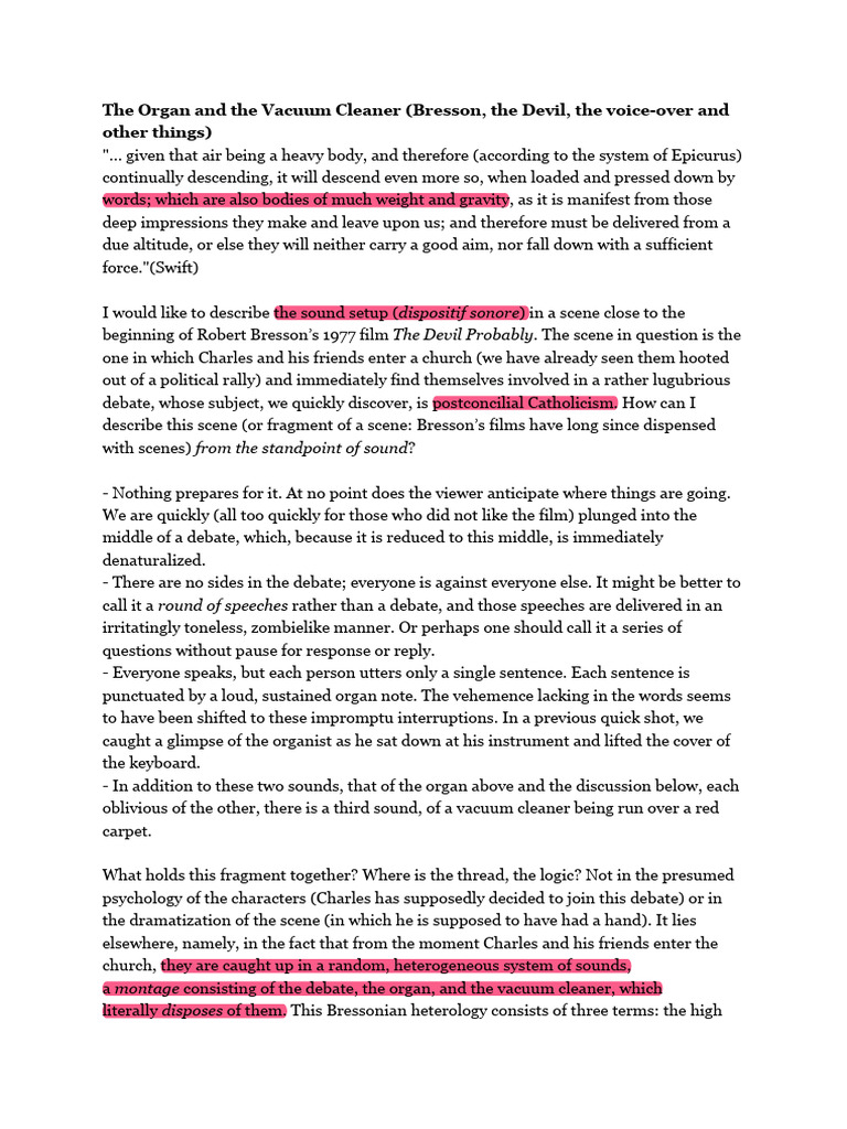 Daney - The Organ and The Vacuum Cleaner | PDF | Image