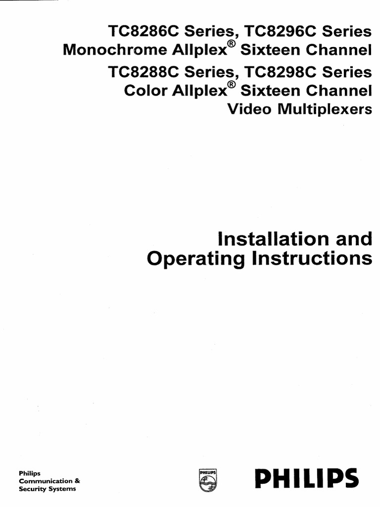 Philips Allplex 16 Channel Multiplexer Install | PDF